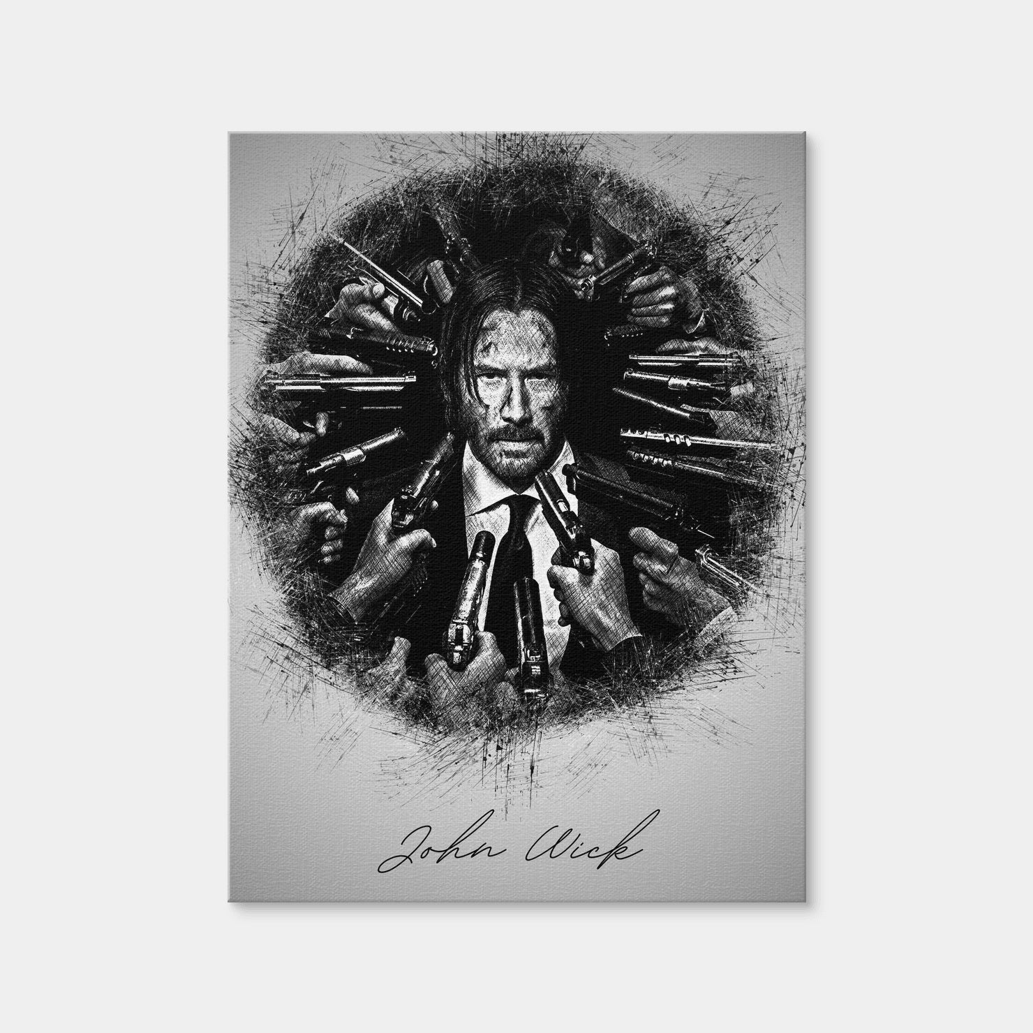 John Wick Sketch Wall Art