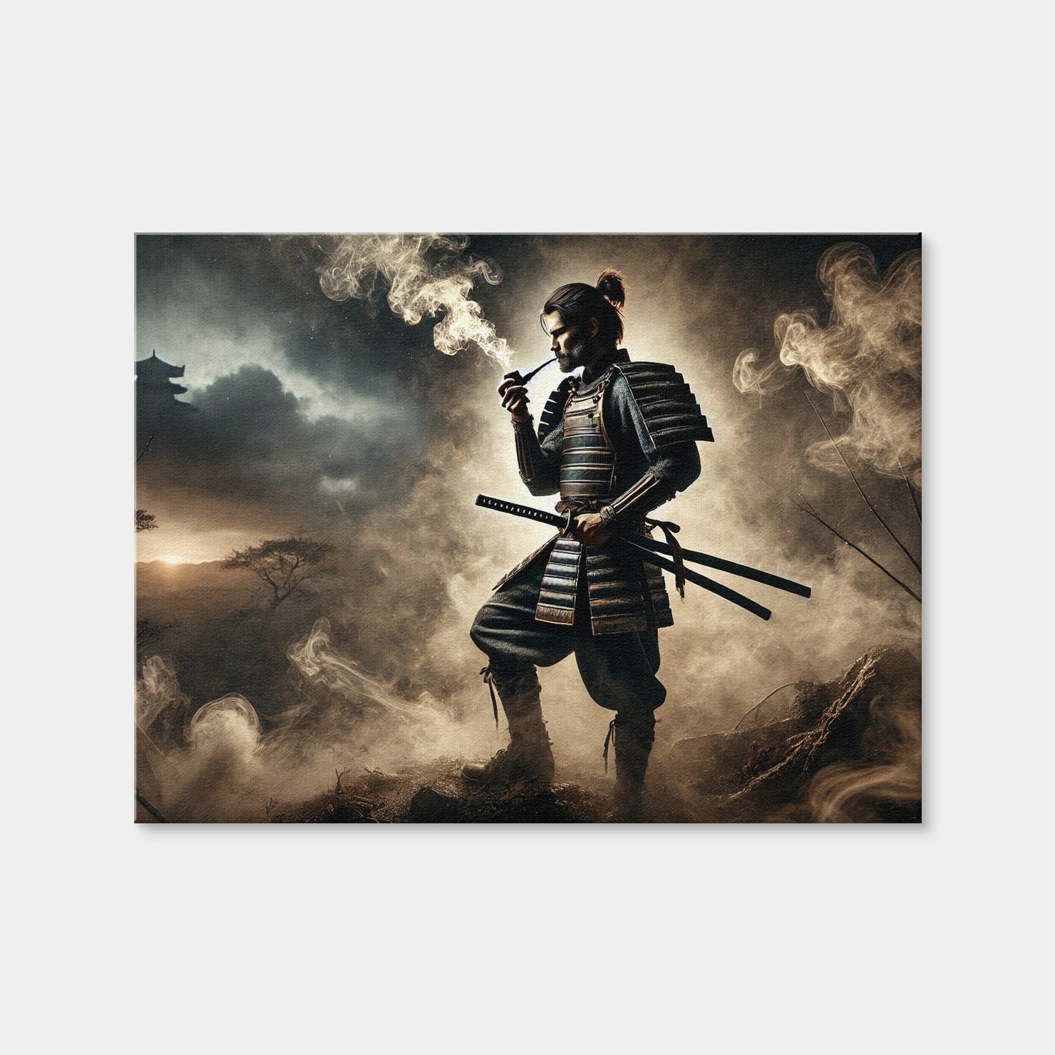 Smoking Samurai Wall Art